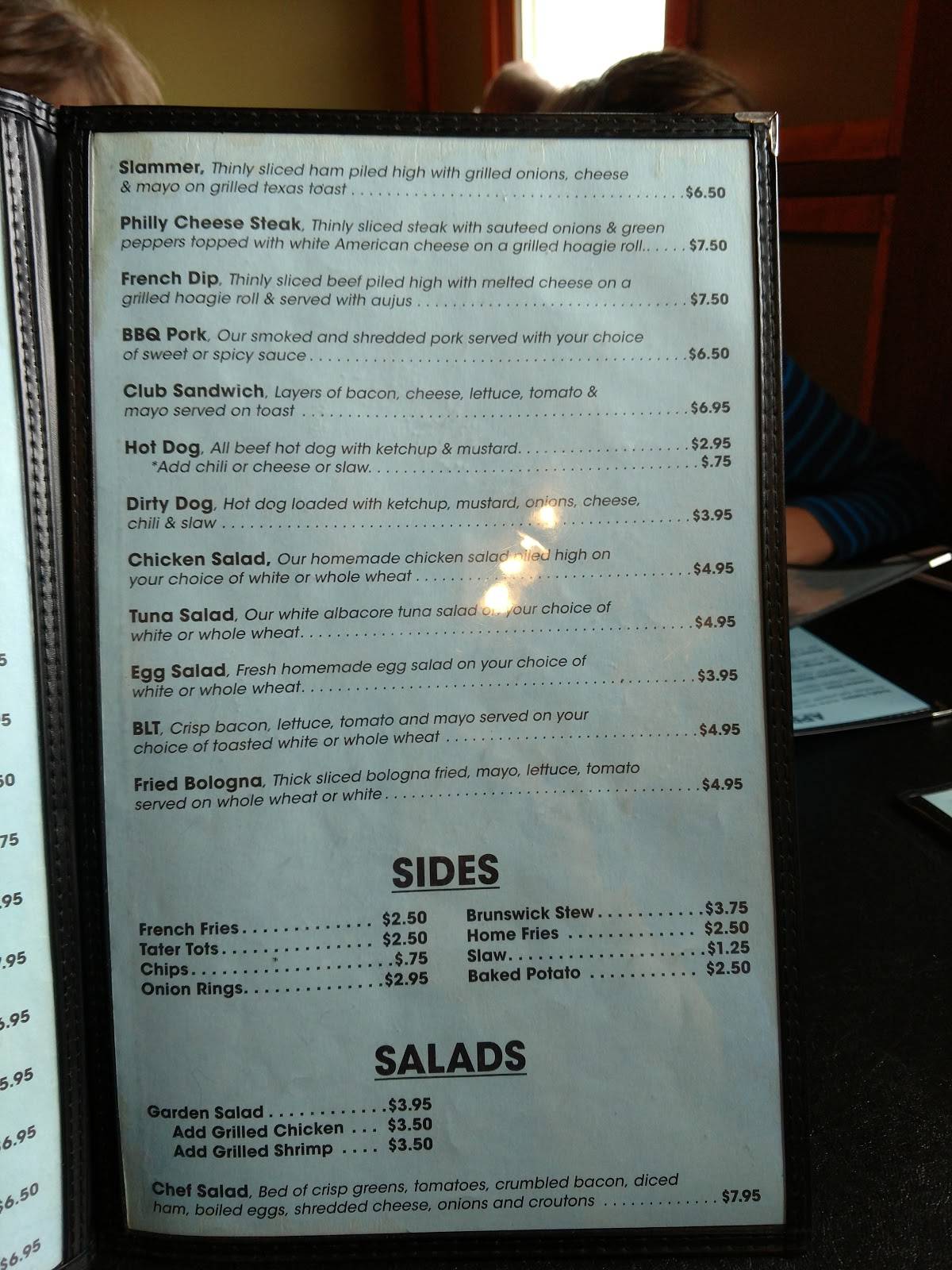 Menu at Sautee Trail Cafe, USA