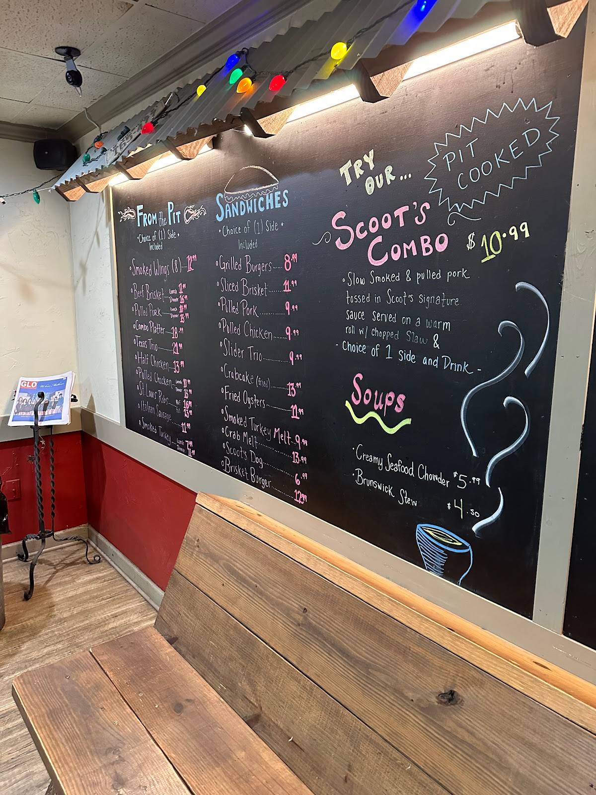 Menu at Scoot's BBQ, Gloucester Point