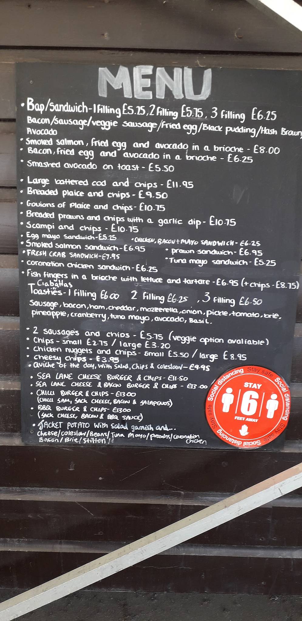 Menu at Sea Lane Cafe, Worthing