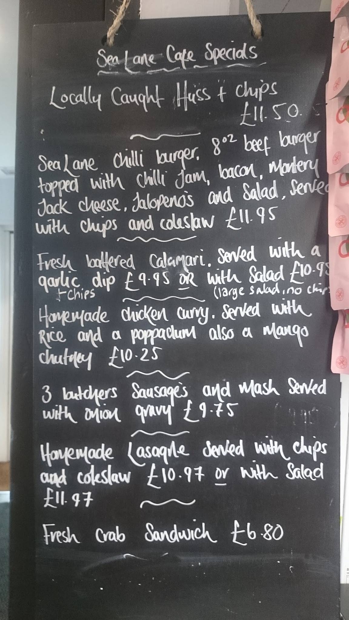 Menu at Sea Lane Cafe, Worthing