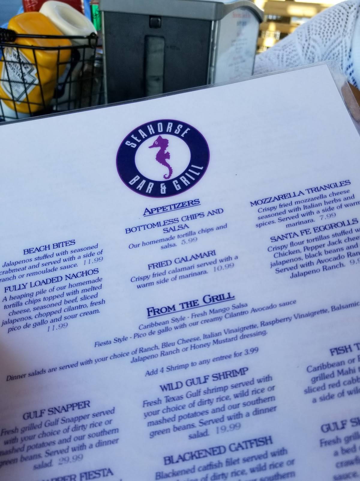 Menu at Seahorse Bar & Grill, Surfside Beach
