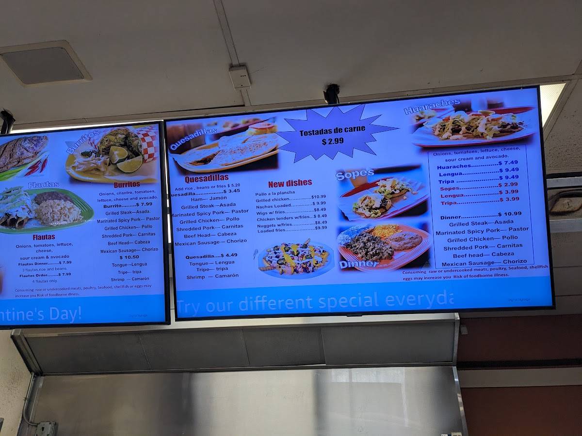 Menu at Sheila's Bakery, Pontiac