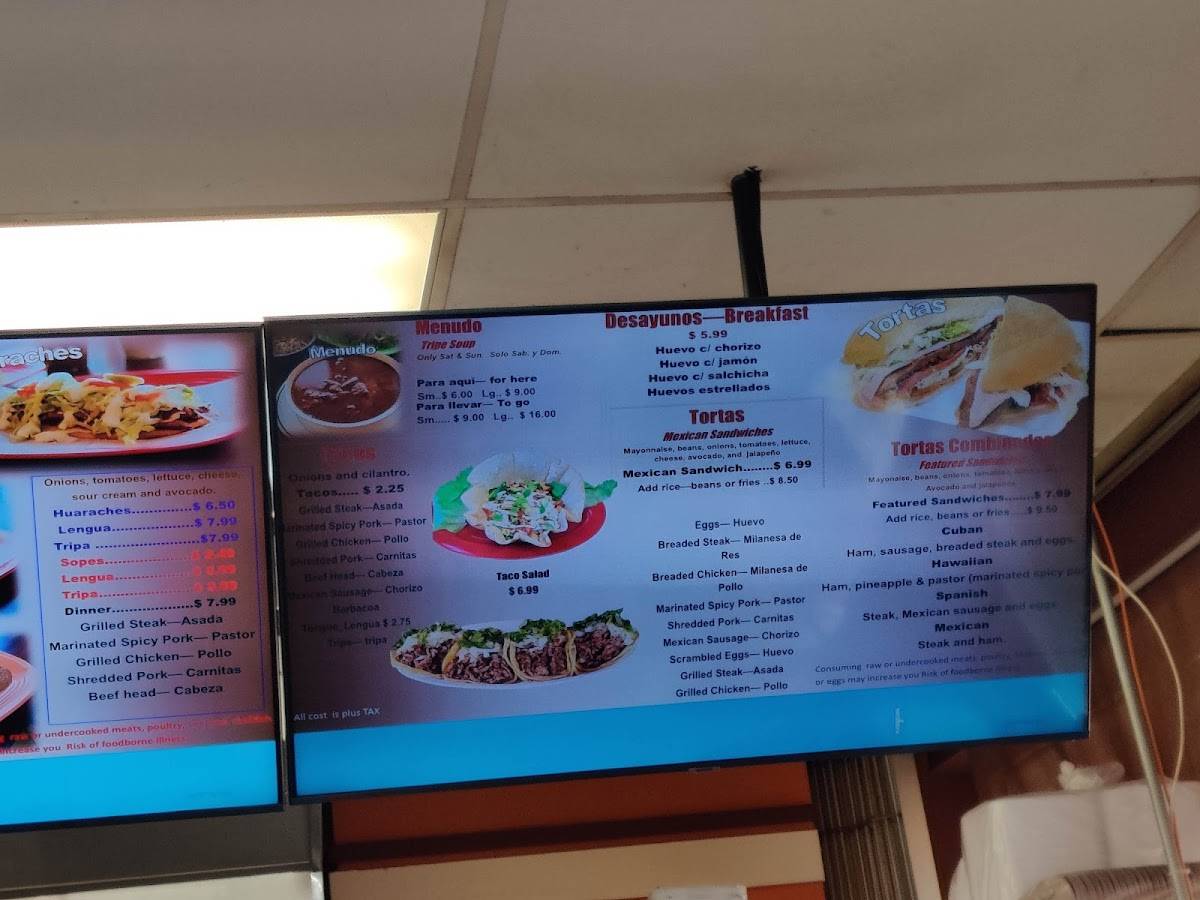 Menu at Sheila's Bakery, Pontiac