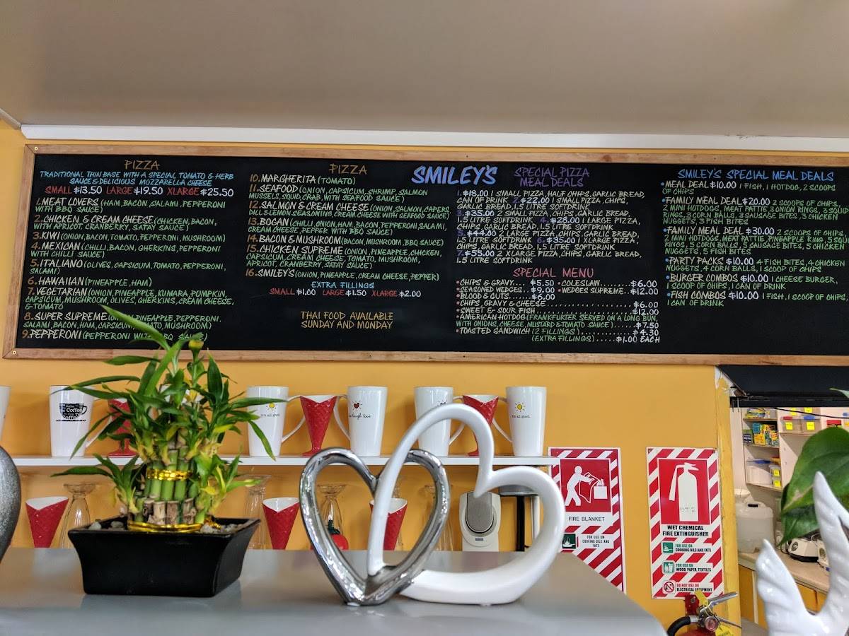Menu at Smileys Pizzas &Takeaways. pizzeria, Westport