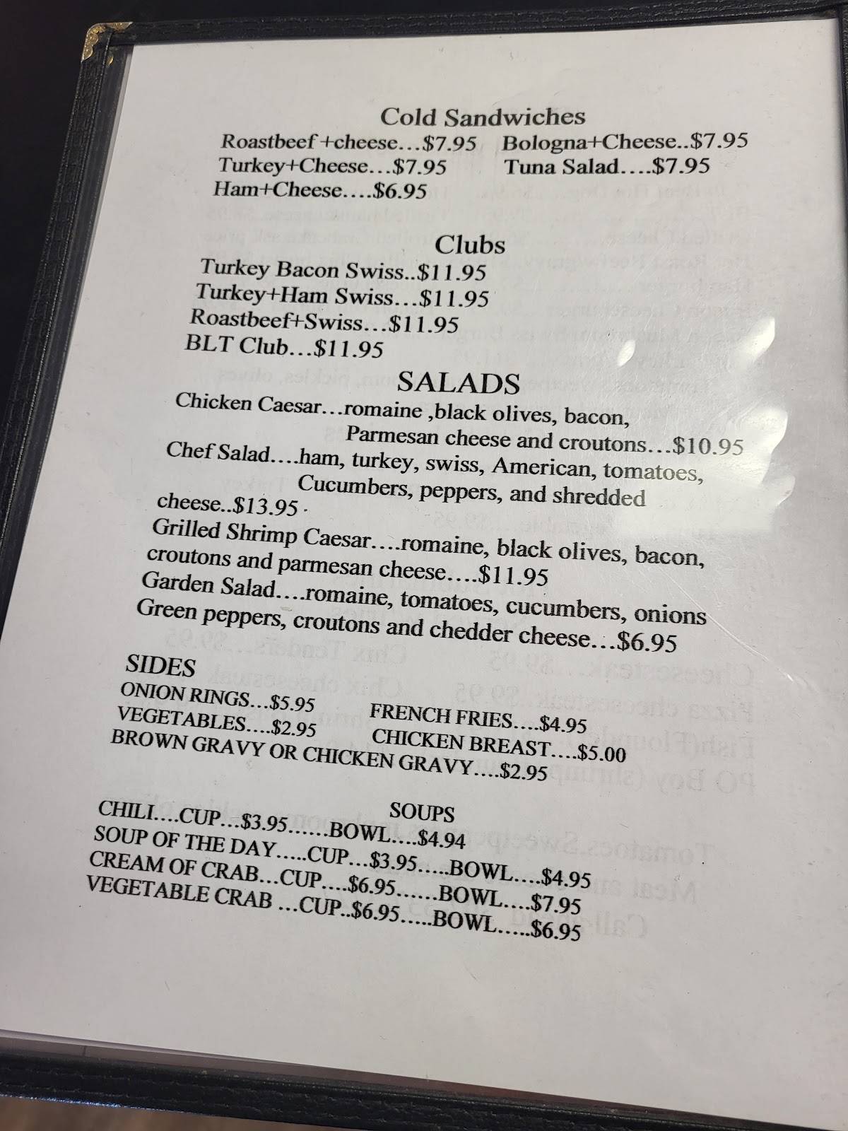 Menu at Snappy's Bar & Grille, Bridgeville
