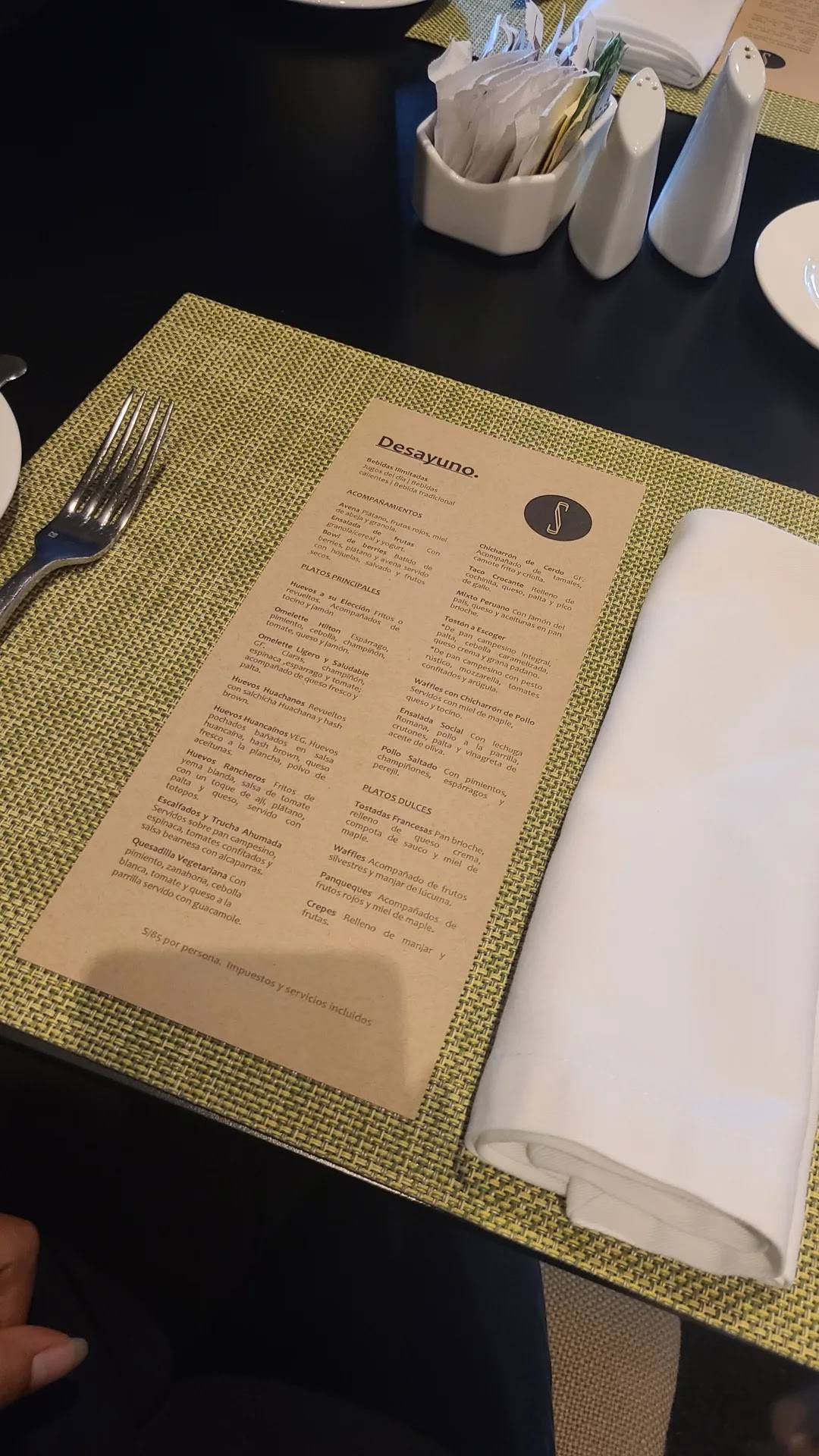 Menu at Social Restaurant & Bar, Miraflores