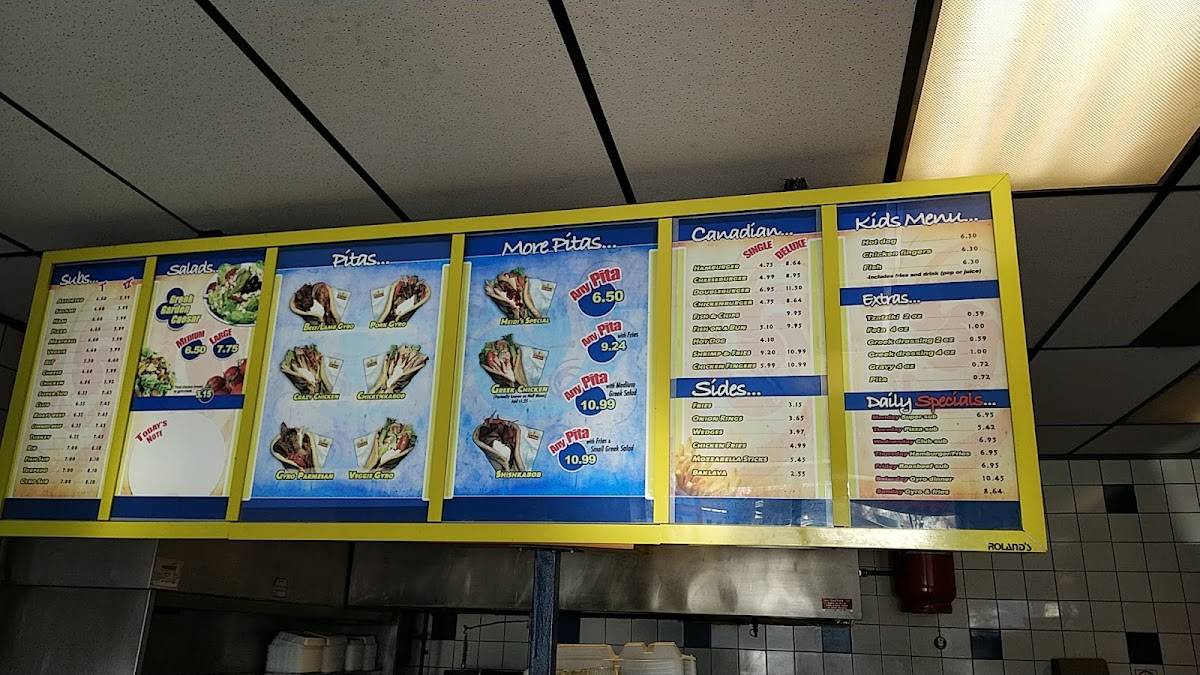 Menu at Sofos Greek Restaurant, Windsor