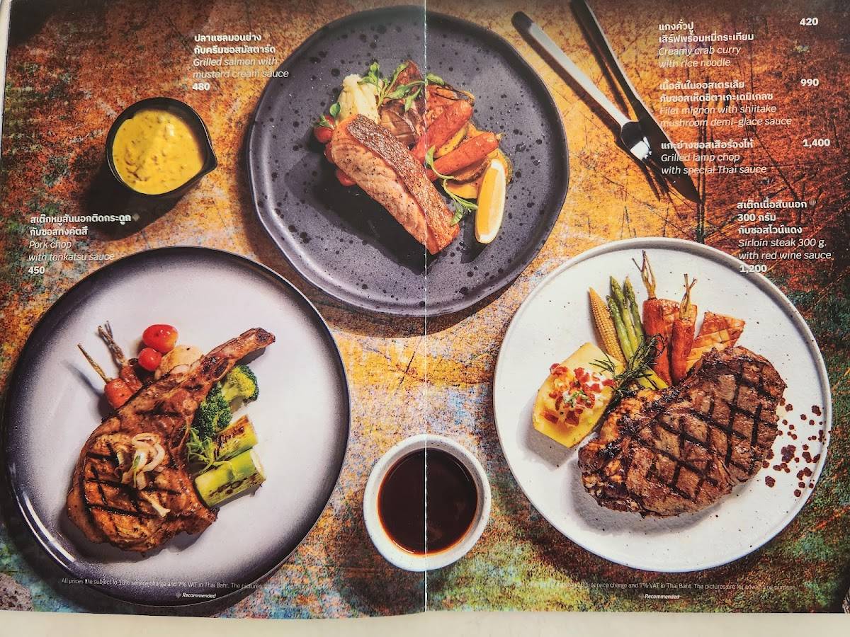 Menu at Sola Luna Rooftop Restaurant, Pattaya City