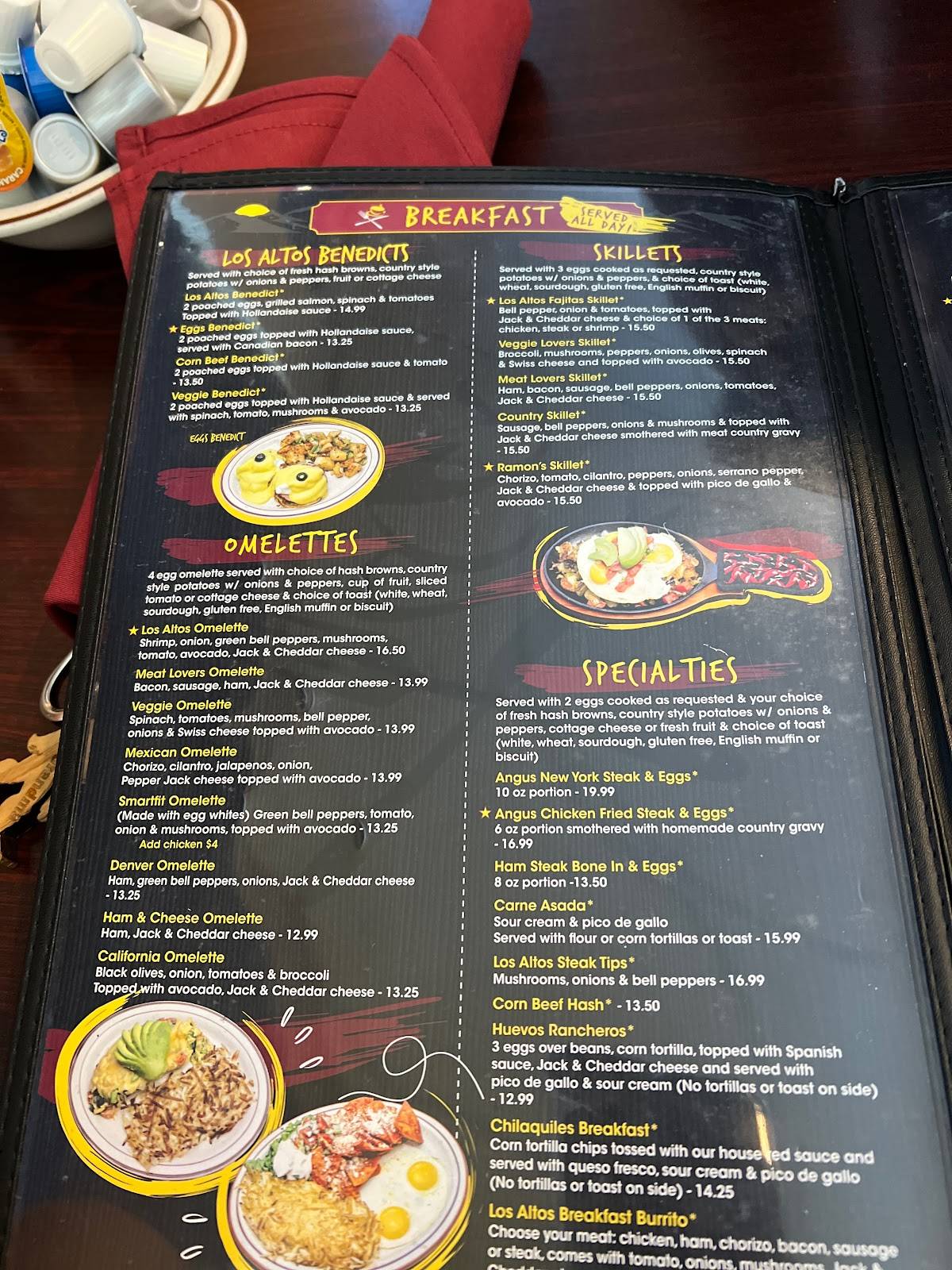 Menu at Los Altos Breakfast Lunch restaurant, Sparks
