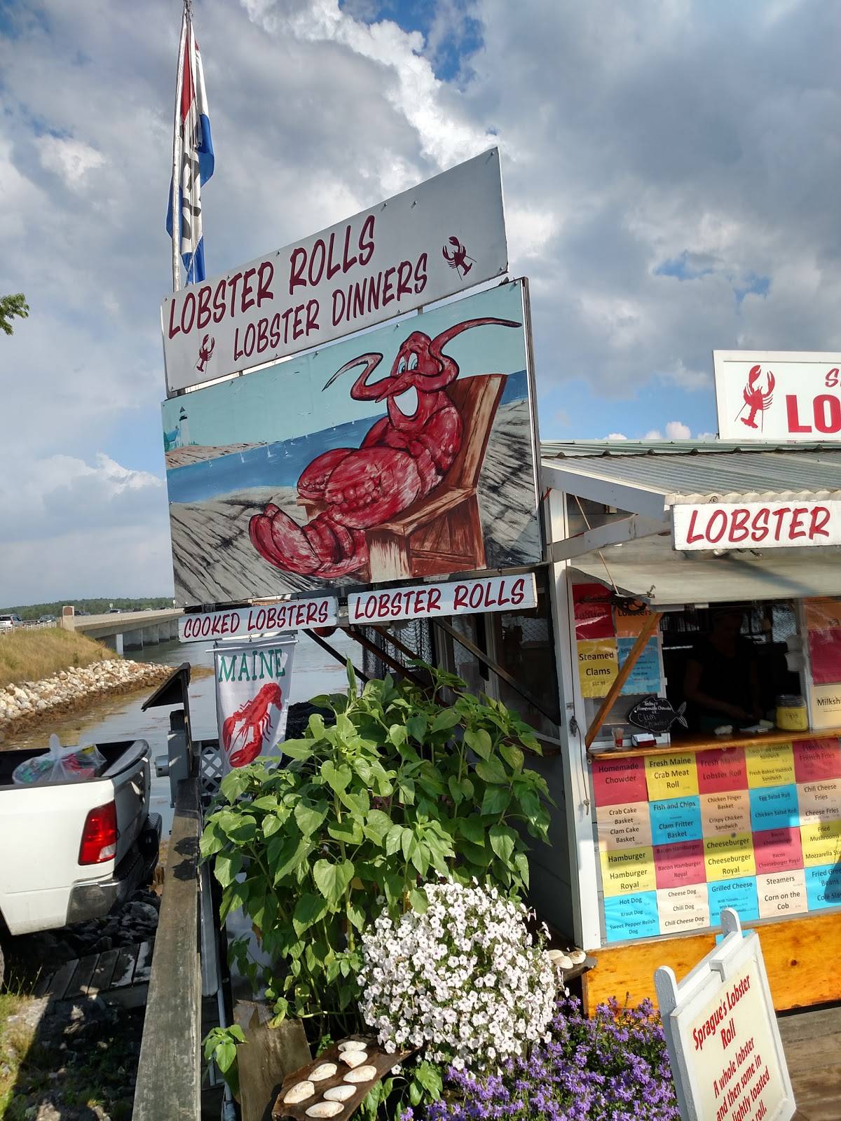 Menu at Sprague's Lobster restaurant, Wiscasset, 22 Main St