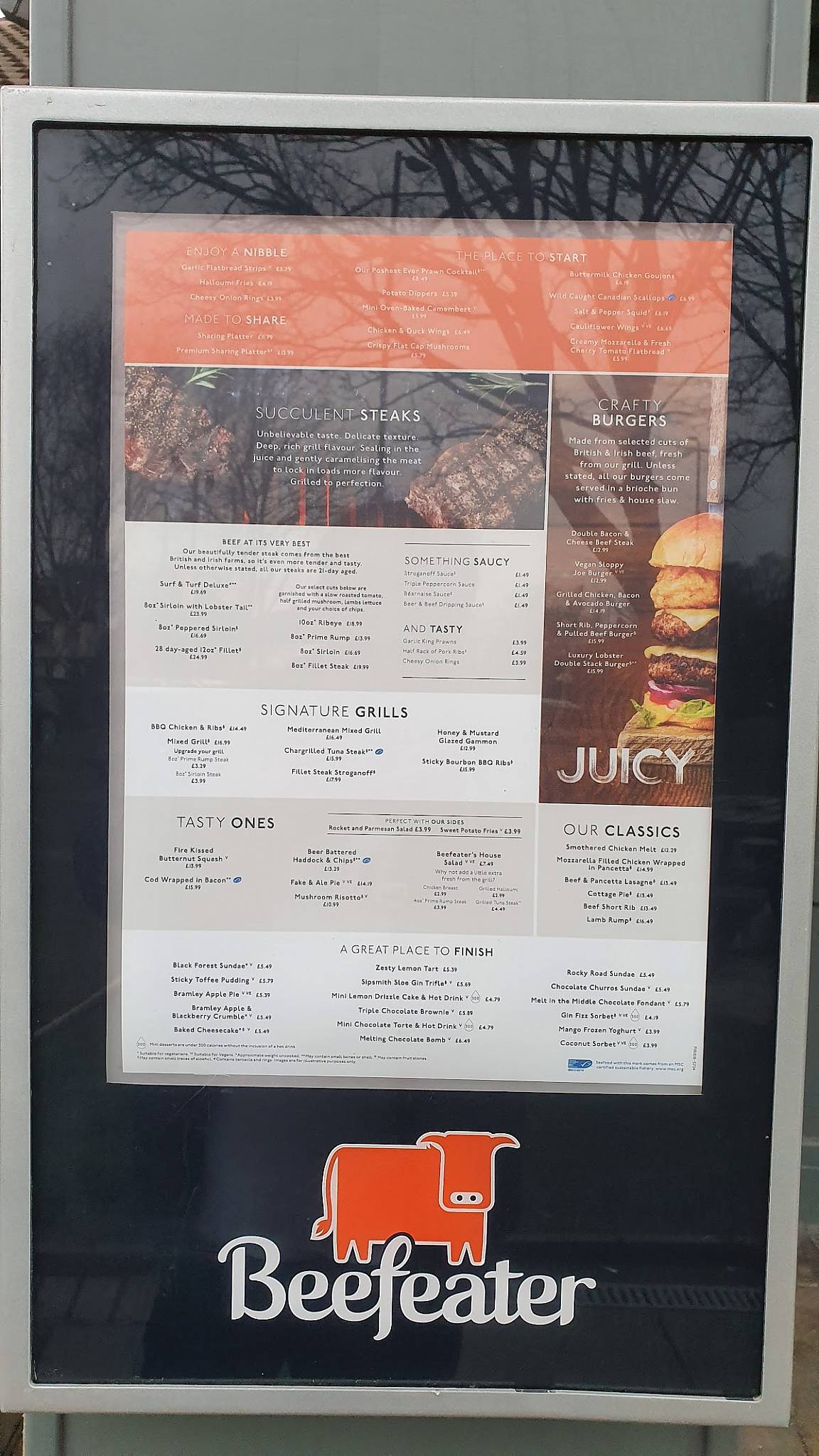 Menu at Stag And Rainbow Beefeater pub & bar, Liverpool
