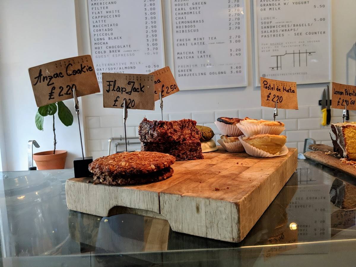 Menu at Store Street Espresso cafe, London, 40 Store St
