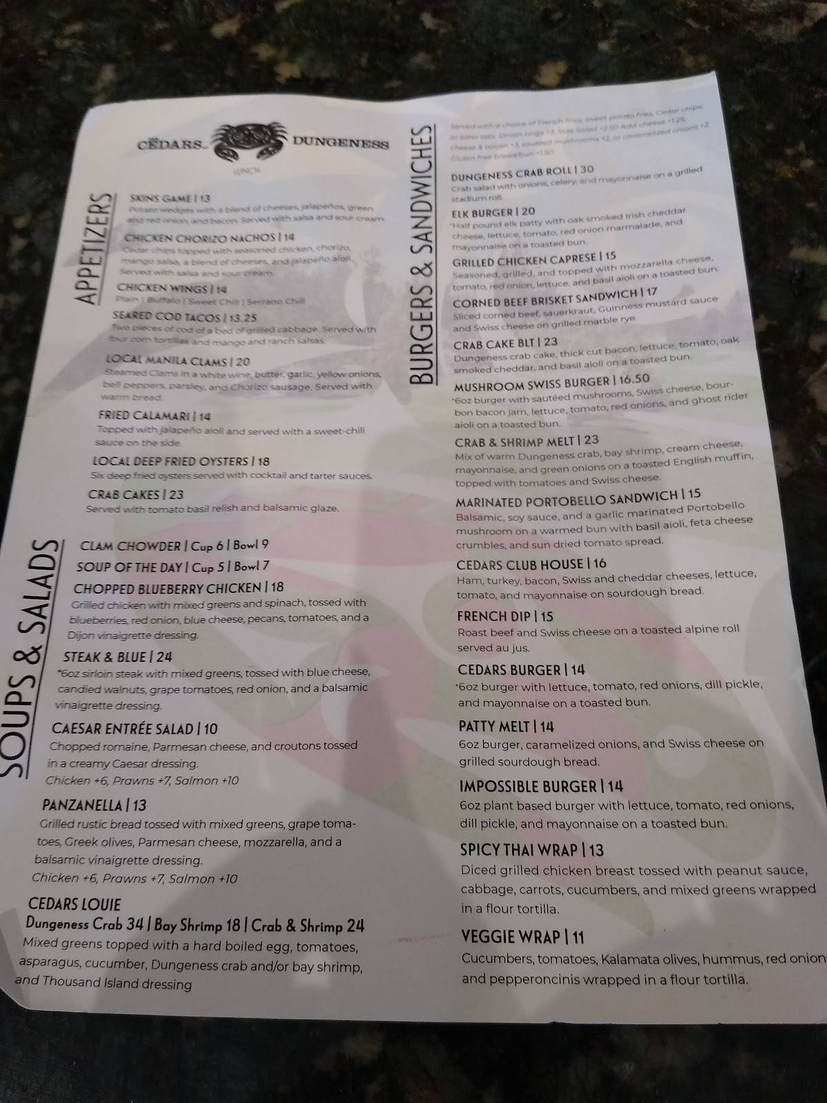 Menu at Stymie's Bar And Grill, Sequim, Woodcock Rd