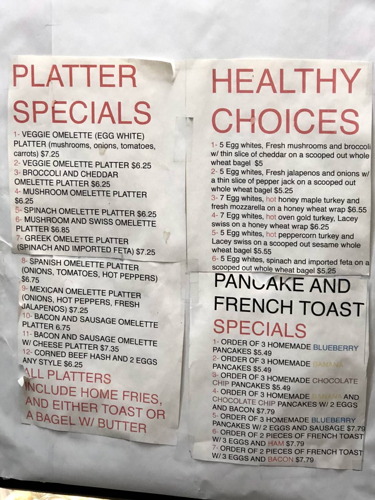 Menu at Bagel Train restaurant, Suffern, 150 Orange Ave