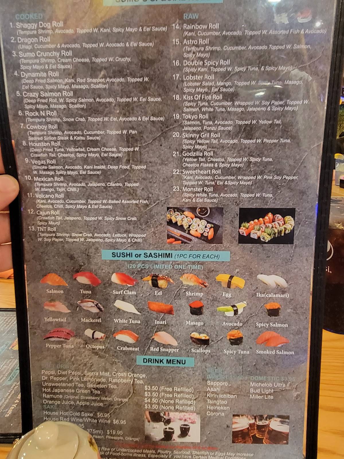 Menu at Sumo Sushi All You Can Eat & Bubble Tea restaurant, Houston
