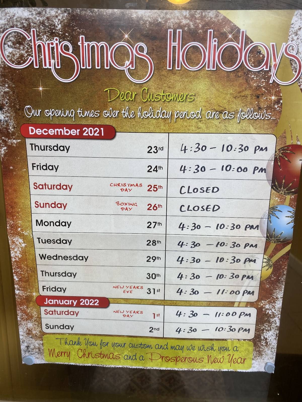 Menu at Sun Sing restaurant, Nantwich