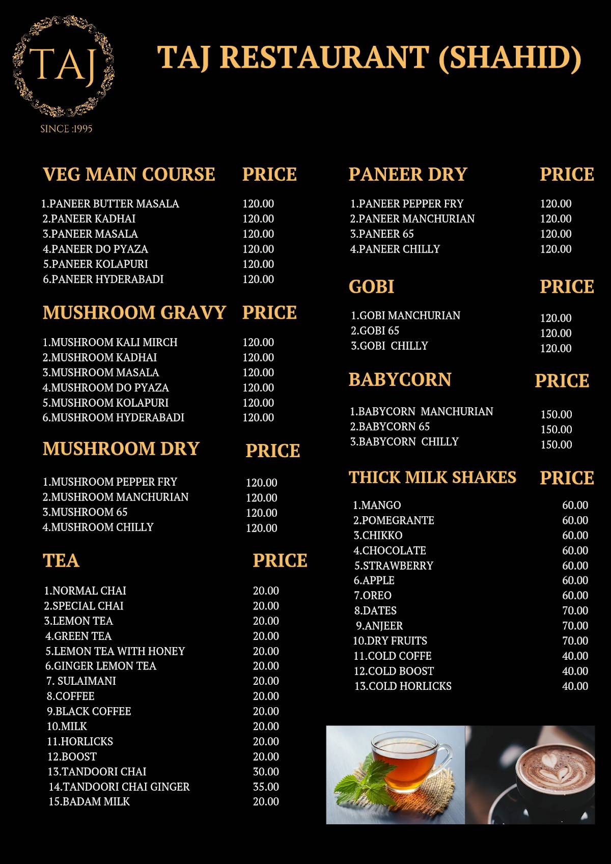 Menu at Taj Restaurant(Shahid) Hoskote, Hoskote