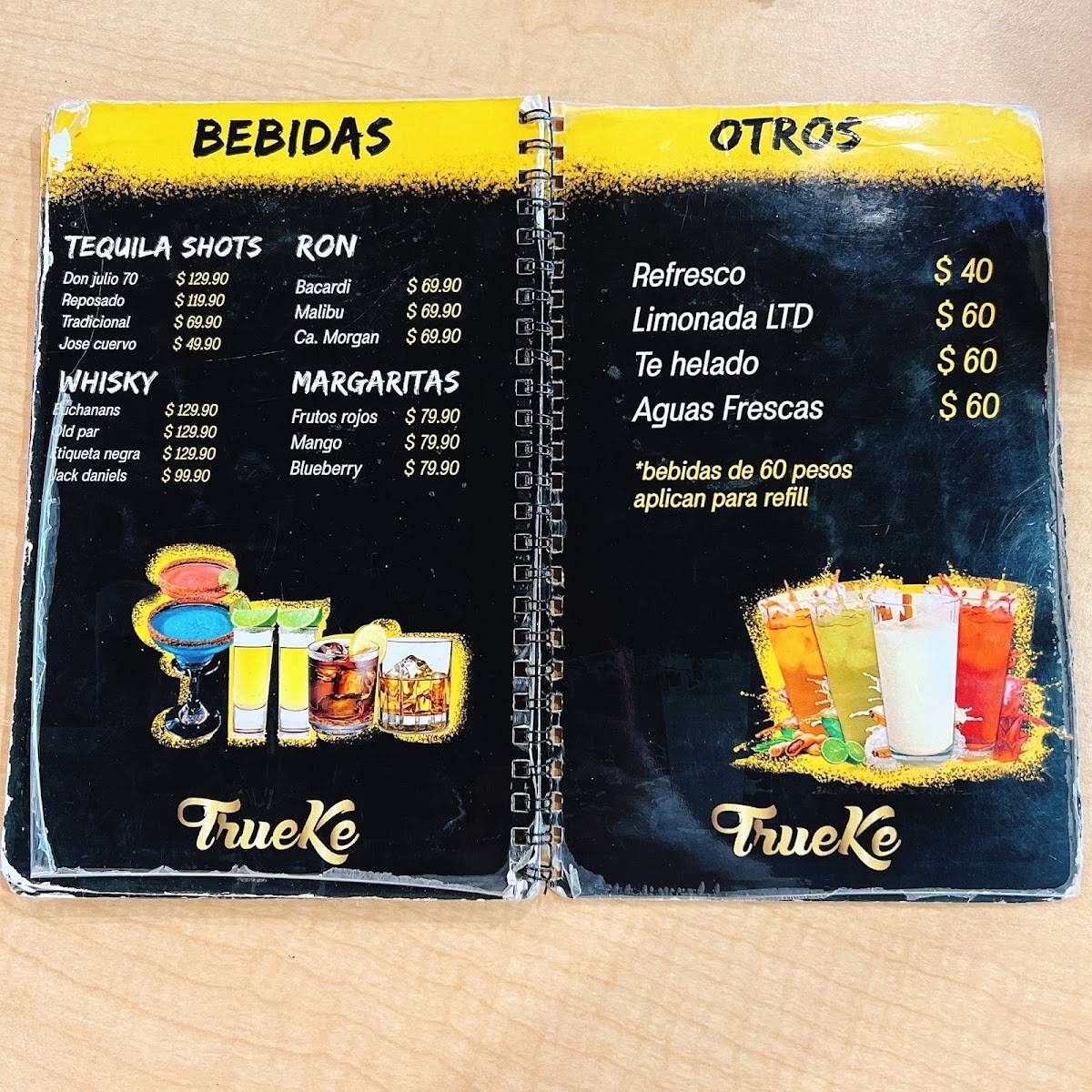 Carta del pub y bar TRUEKE COMIDA Y AMIGOS, Ciudad Juarez, Trueke ...