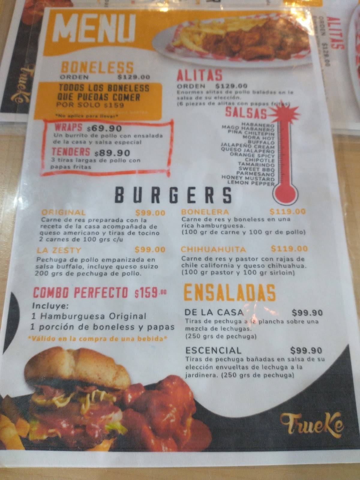 Carta del pub y bar TRUEKE COMIDA Y AMIGOS, Ciudad Juarez, Trueke ...