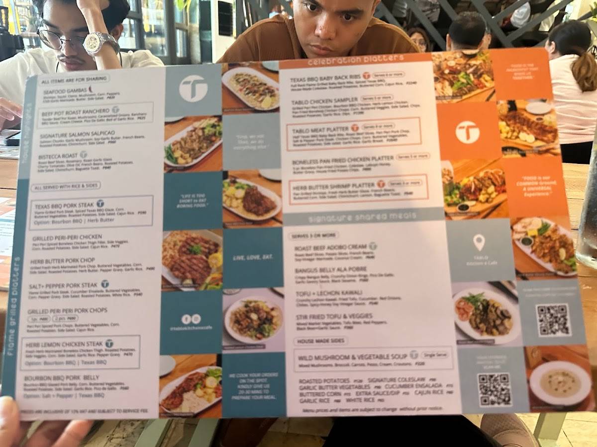 Menu at Tablo Kitchen x Cafe BF Resort Village, Las Pinas