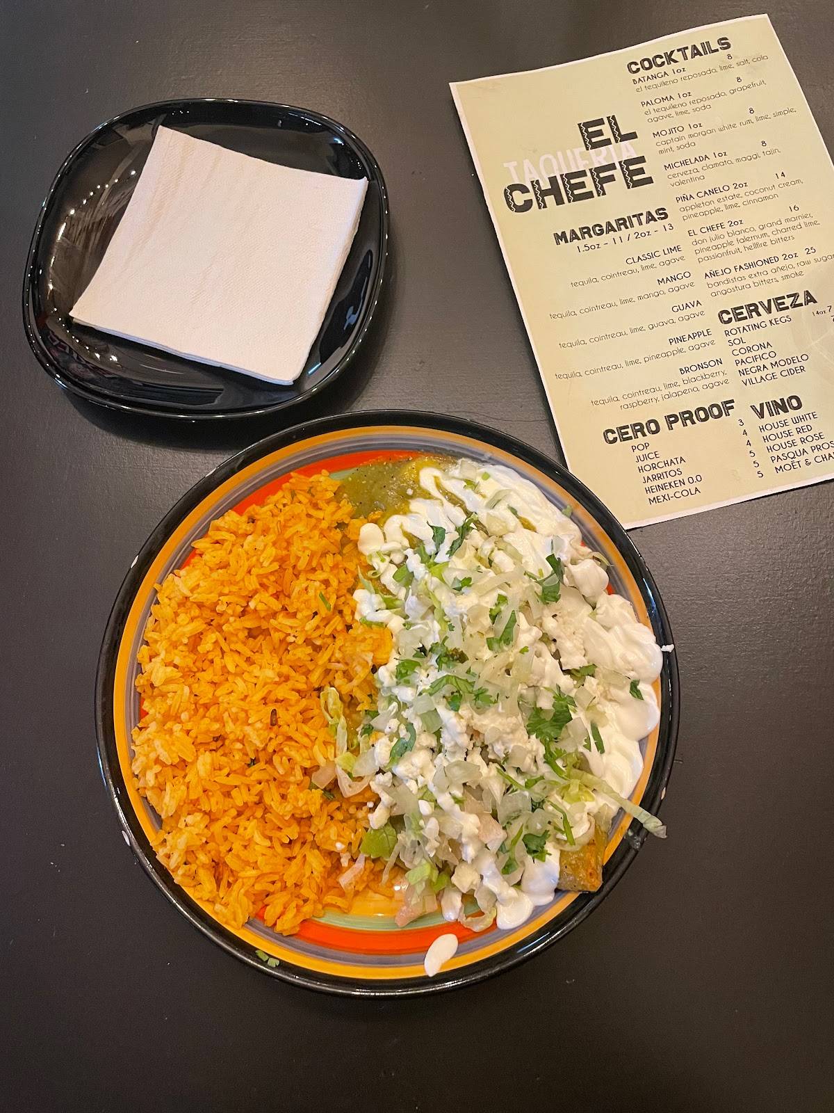 Carta del restaurante Taqueria El Chefe, Calgary