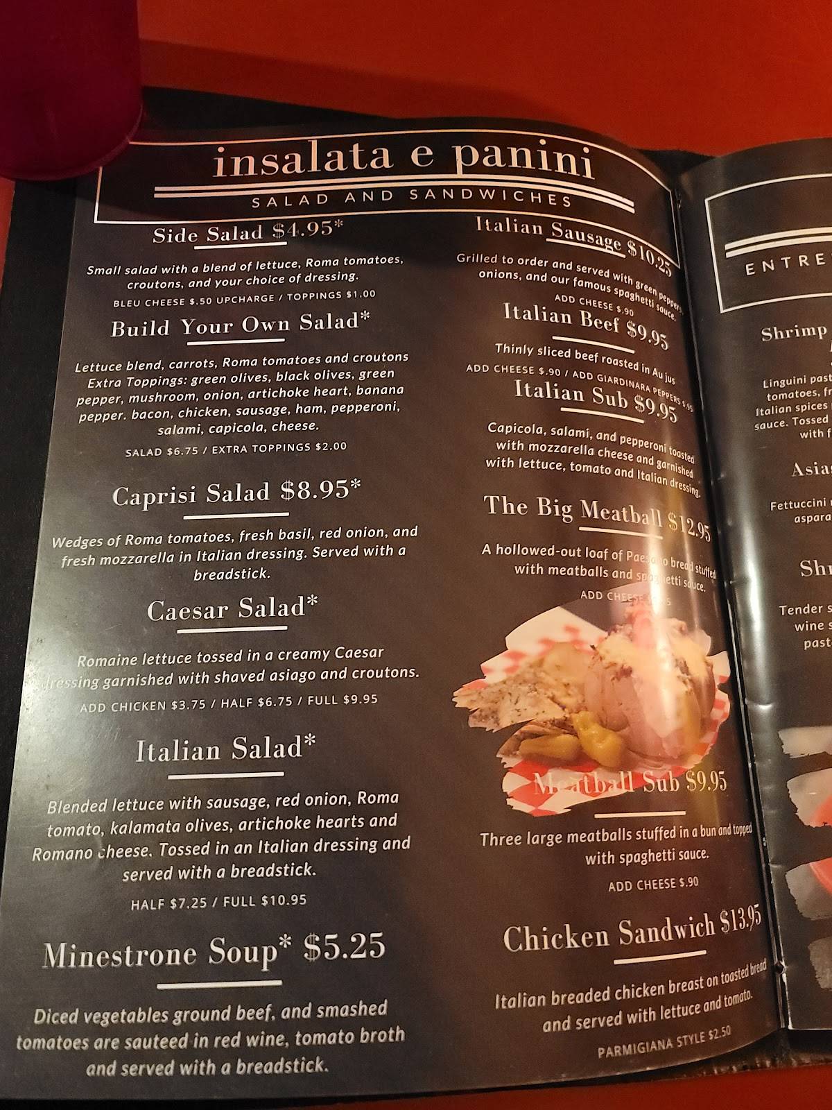 Menu at Teddy Spaghettis pizzeria, Muskegon