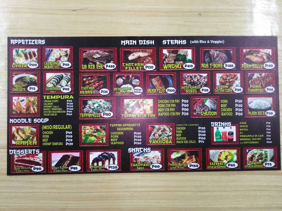 Carta de Teppanyaki Grill & Restaurant by Mayummy, Tarlac