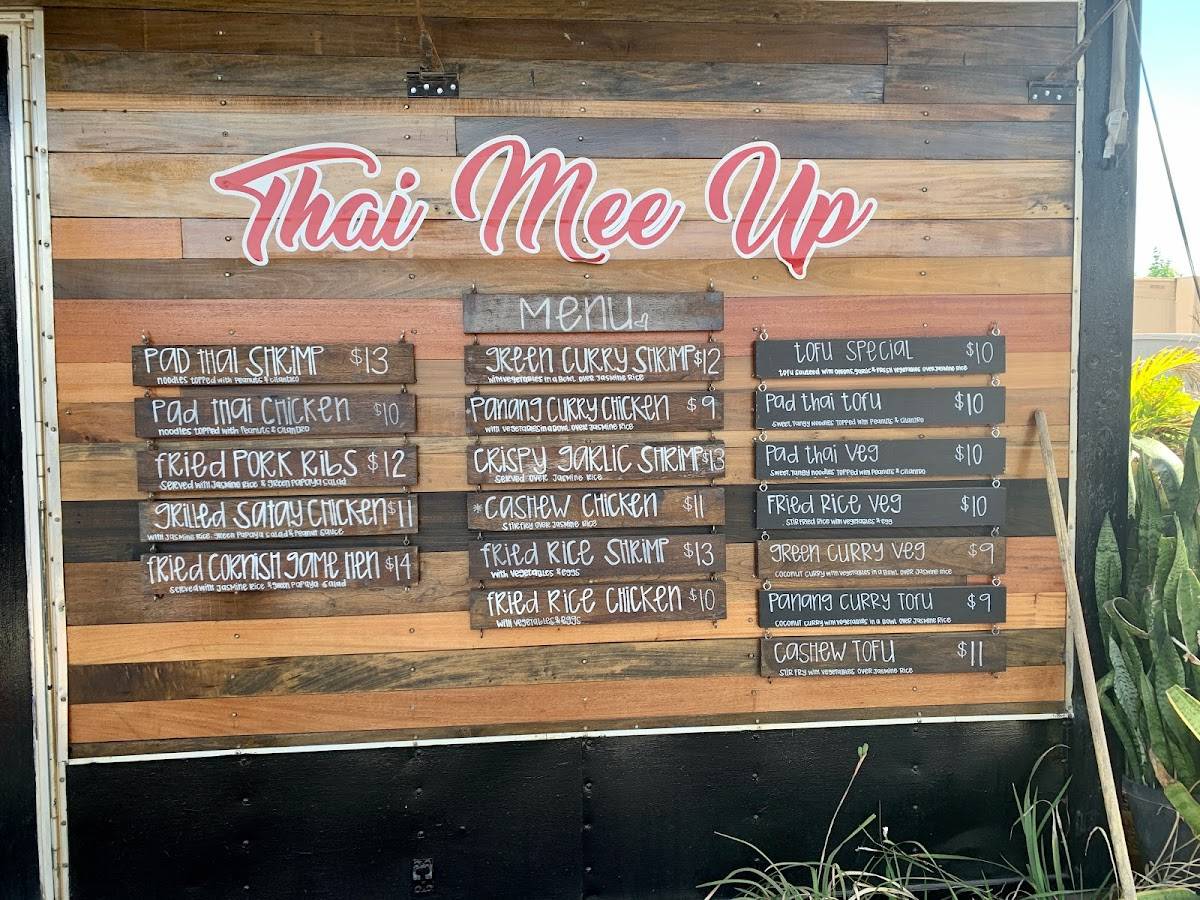 Menu at Thai Mee Up restaurant, Kahului