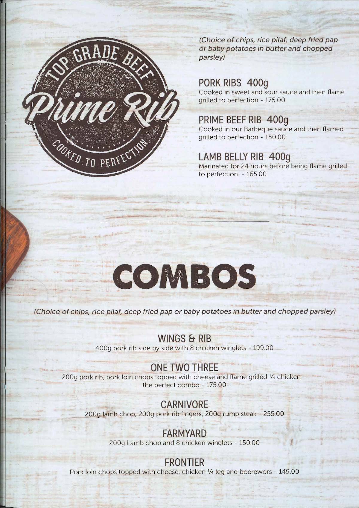 Menu at The Beef Baron Grillhouse, Bethlehem