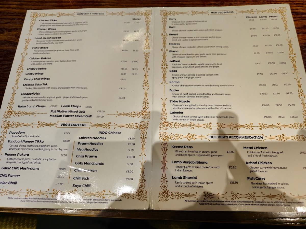 Menu at The Builders Arms pub & bar, Wolverhampton