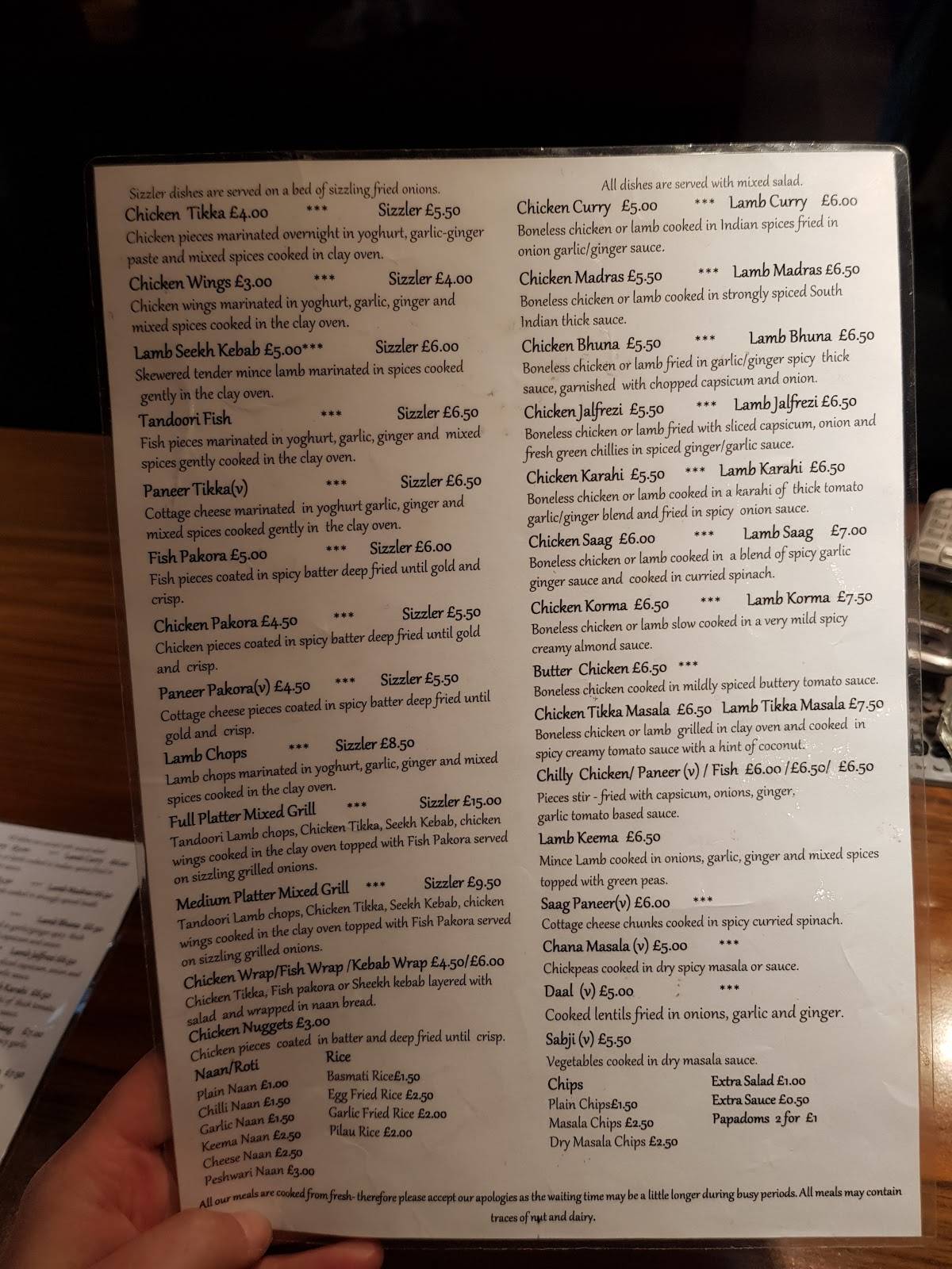 Menu at The Builders Arms pub & bar, Wolverhampton