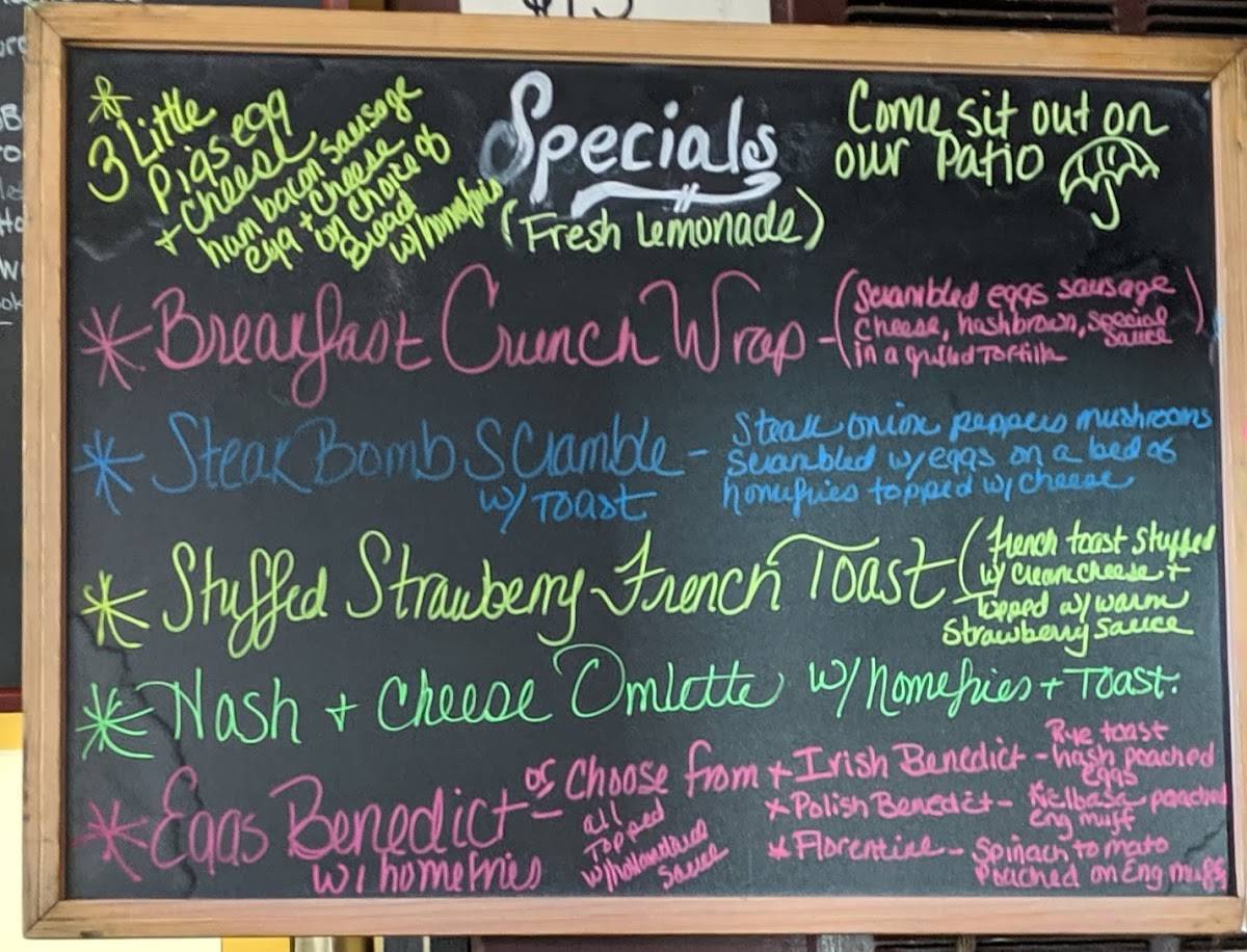 Menu at The Dam Cafe, Holyoke