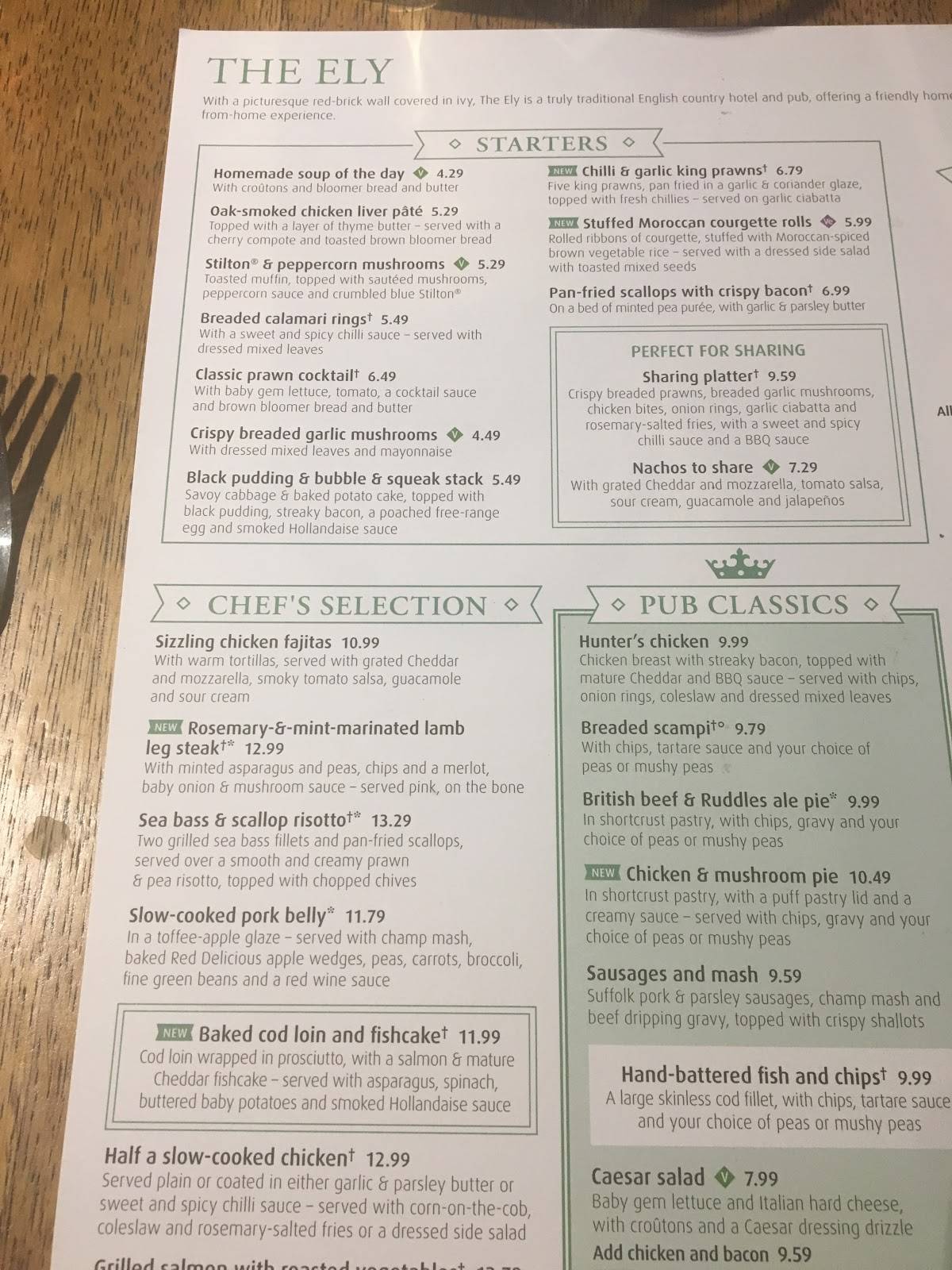 Menu at The Ely pub & bar, Blackwater