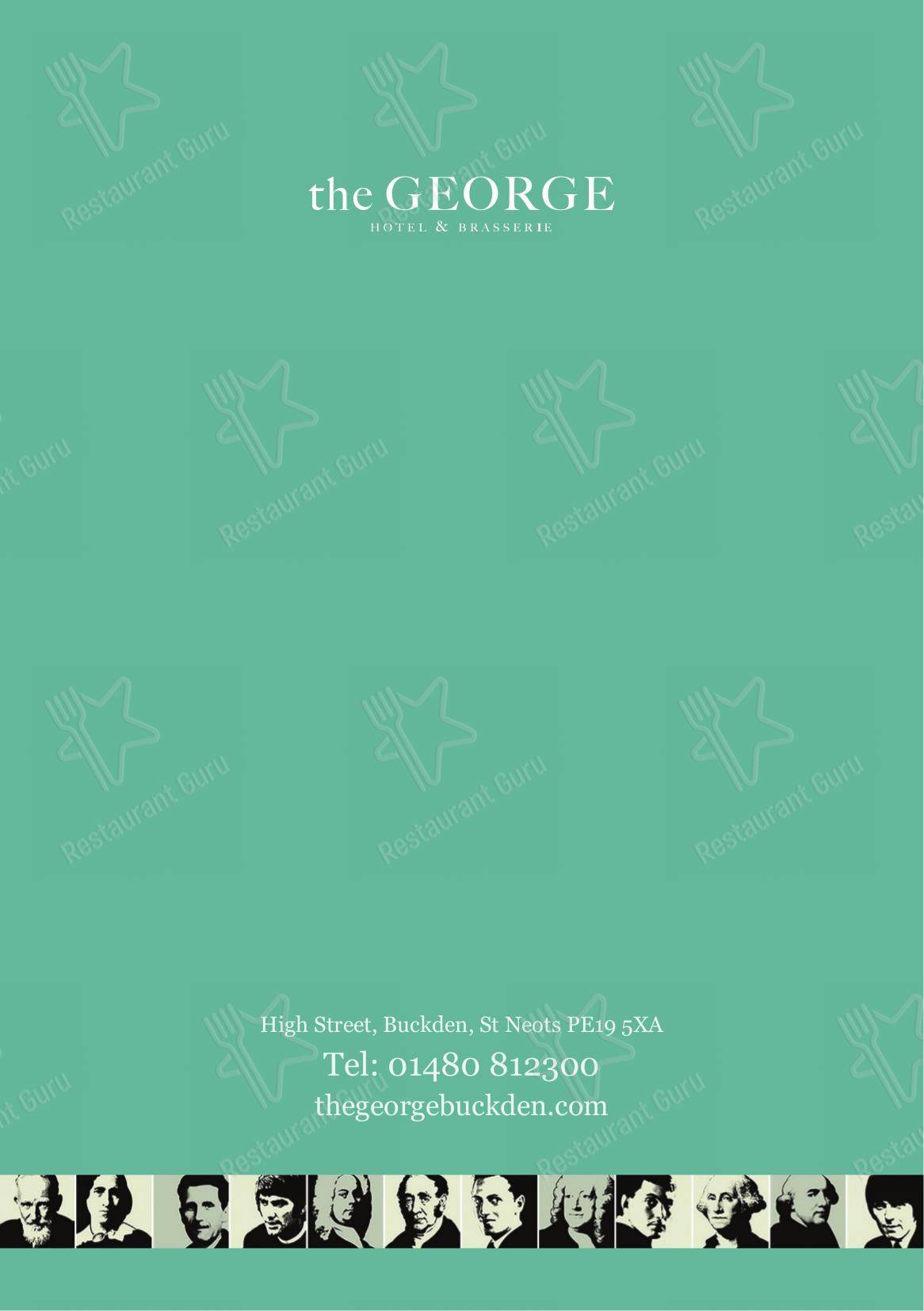 Menu at The George Hotel, Buckden pub & bar, Buckden, 39 High St