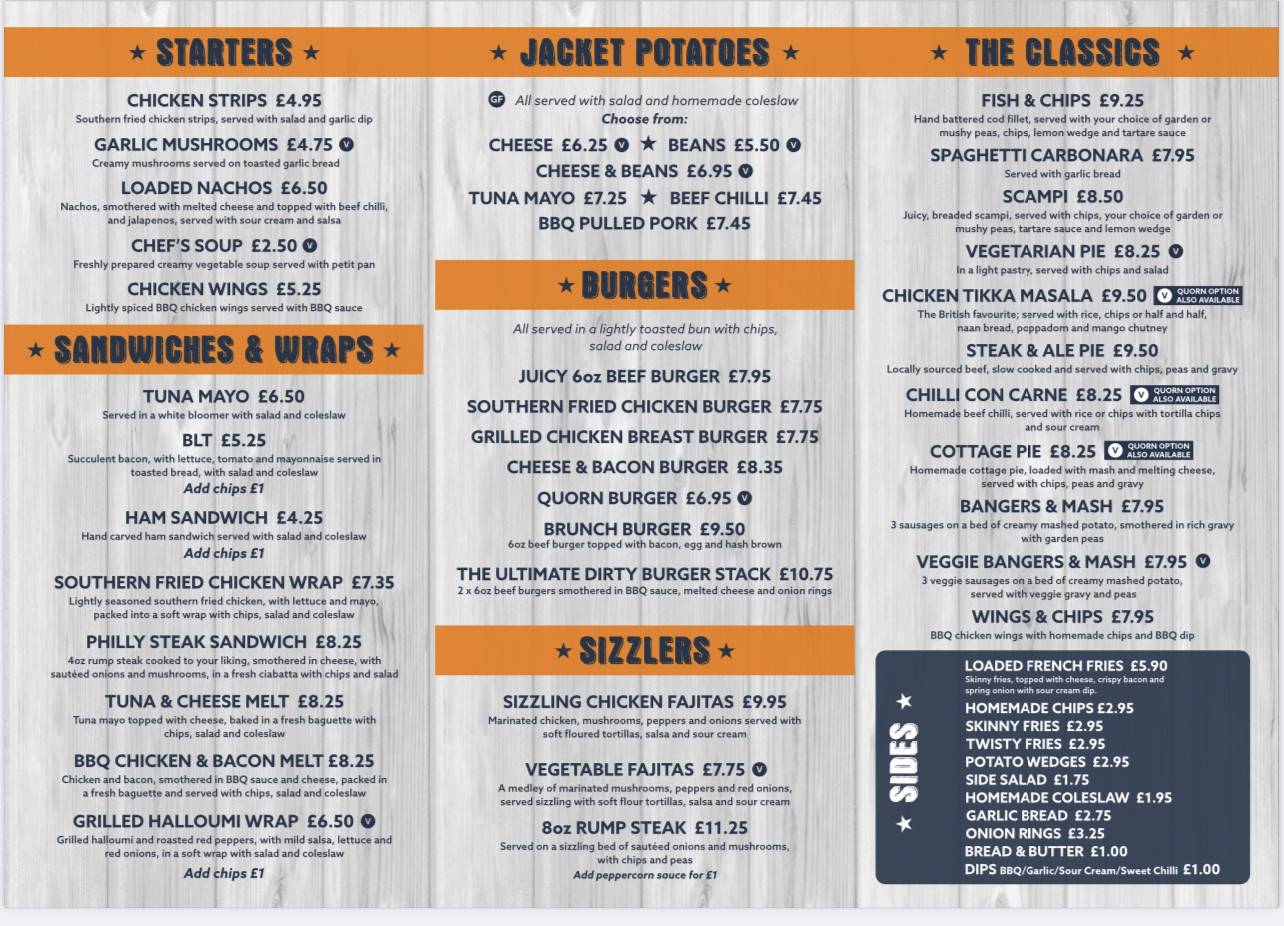 Menu at The Griffin pub & bar, Thornaby