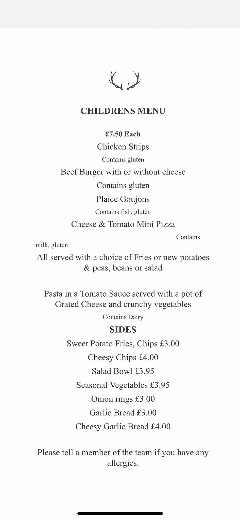 Menu at The Hart Inn pub & bar, Hartland