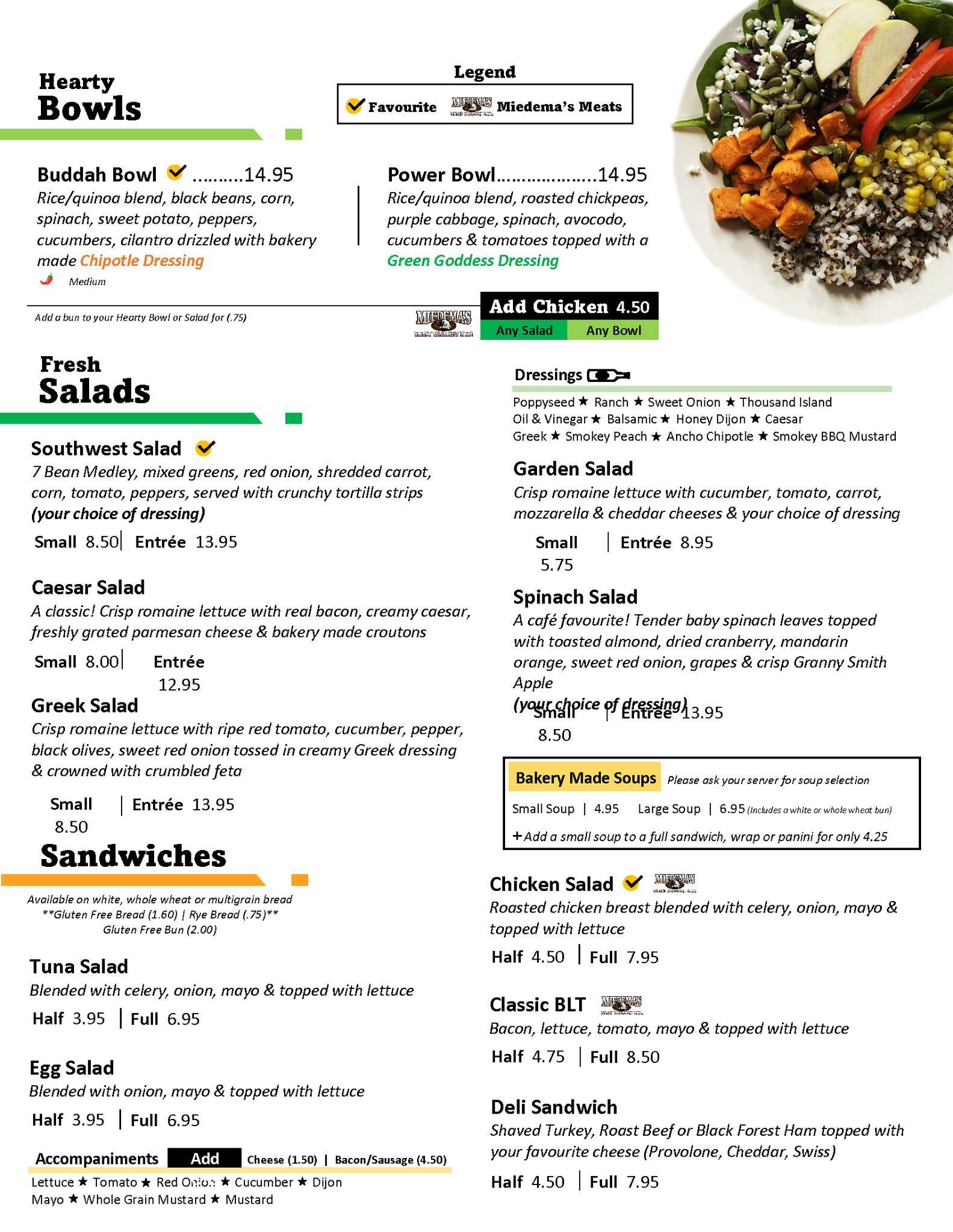 Menu at The Olde Bakery Cafe, Ingersoll