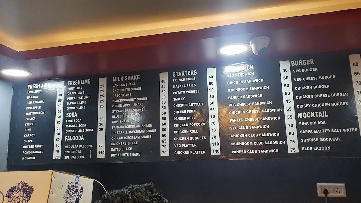 Menu at The One Shot Cafe, Chennai