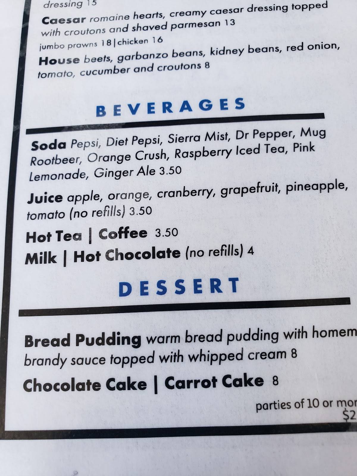 Menu at The Point Restaurant, Rio Vista