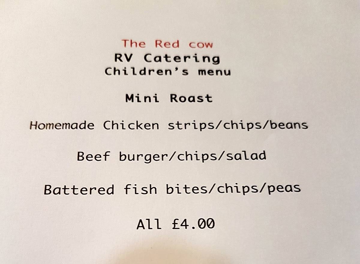 Menu at The Red Cow pub & bar, Cheshunt, 198 Windmill Ln