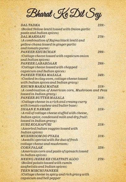 Menu at The Roof Park Cafe & Restro (VEG), Allahabad