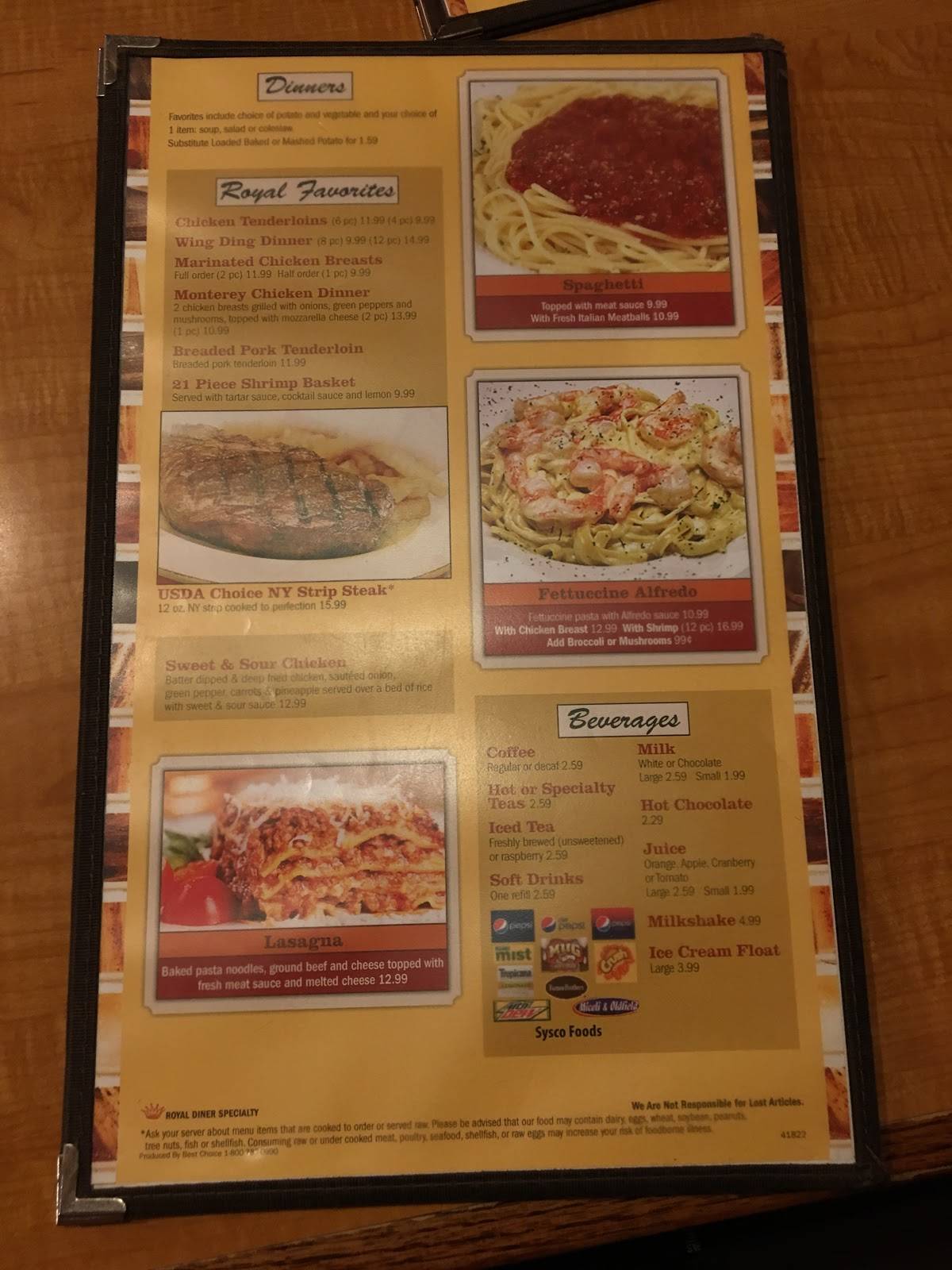 Menu at The Clarkston Royal Diner restaurant, Clarkston