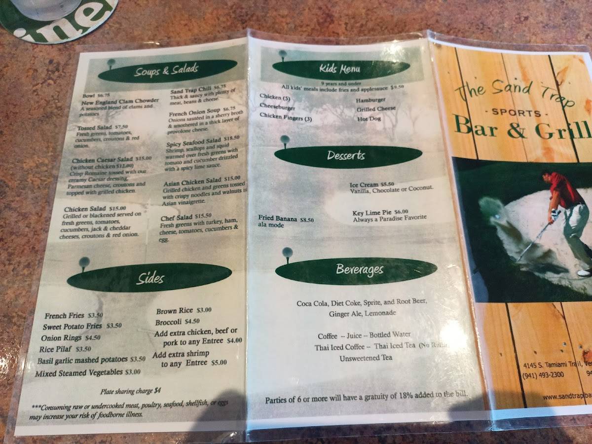 Menu at The Sand Trap Sports Bar & Grill, Venice