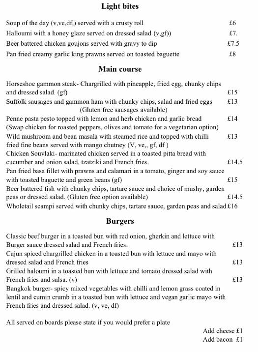 Menu at The Shepherd and Dog Inn pub & bar, Hollesley