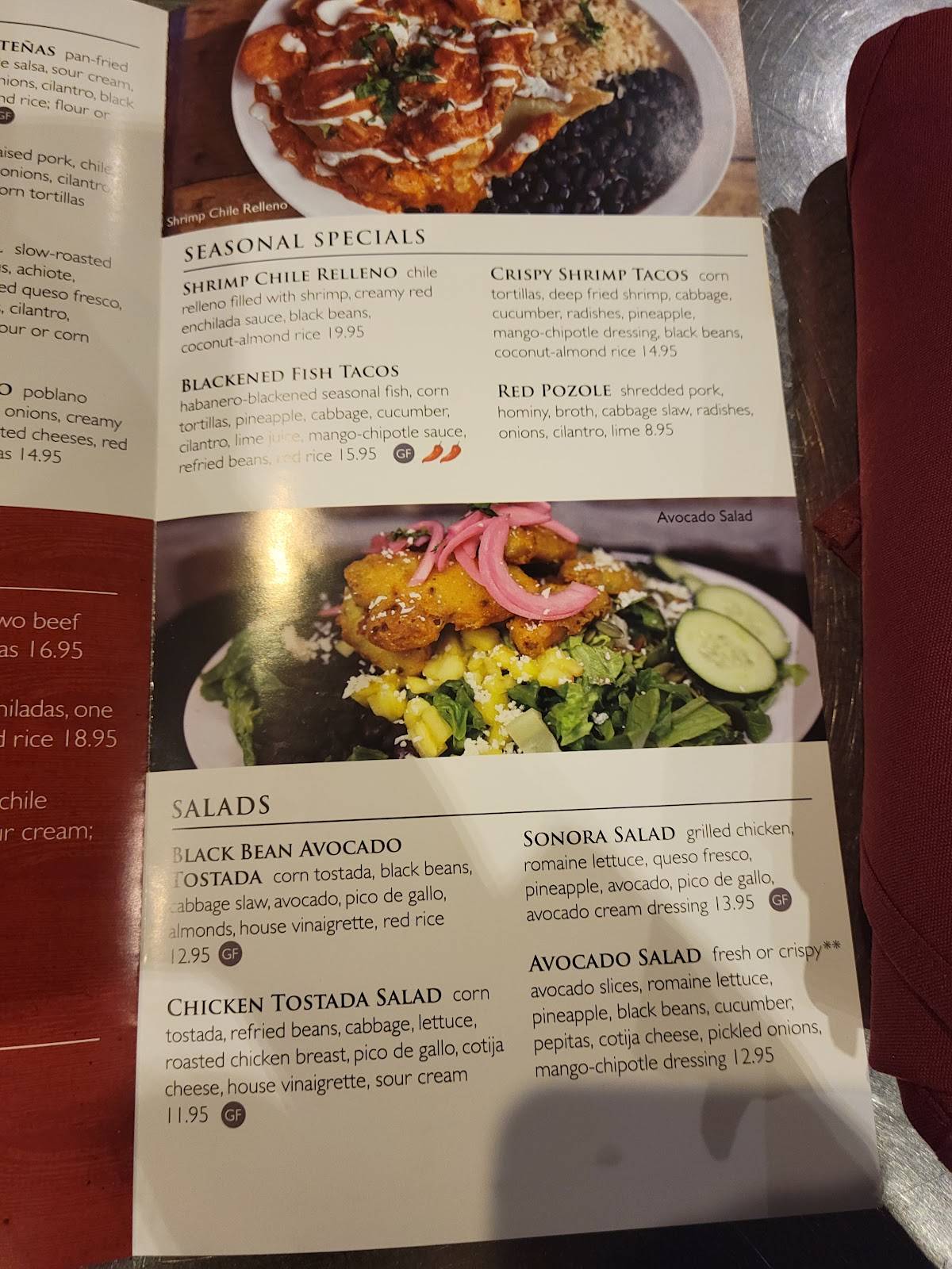 Menu at The Sonora Grill pub & bar, Ogden