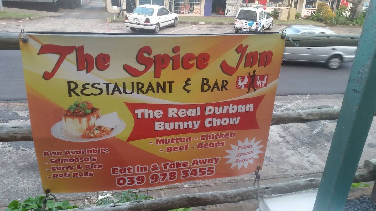 Menu at The Spice Inn restaurant, Scottburgh