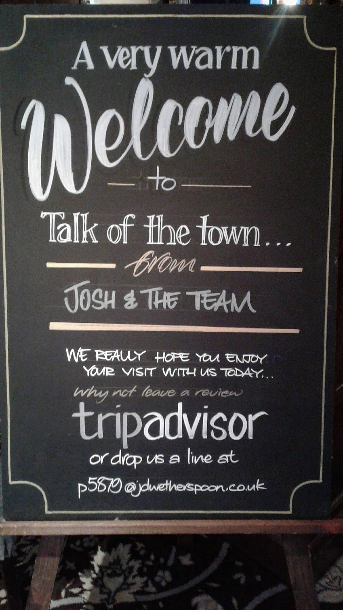 Menu at The Talk Of The Town - JD Wetherspoon pub & bar, Paignton