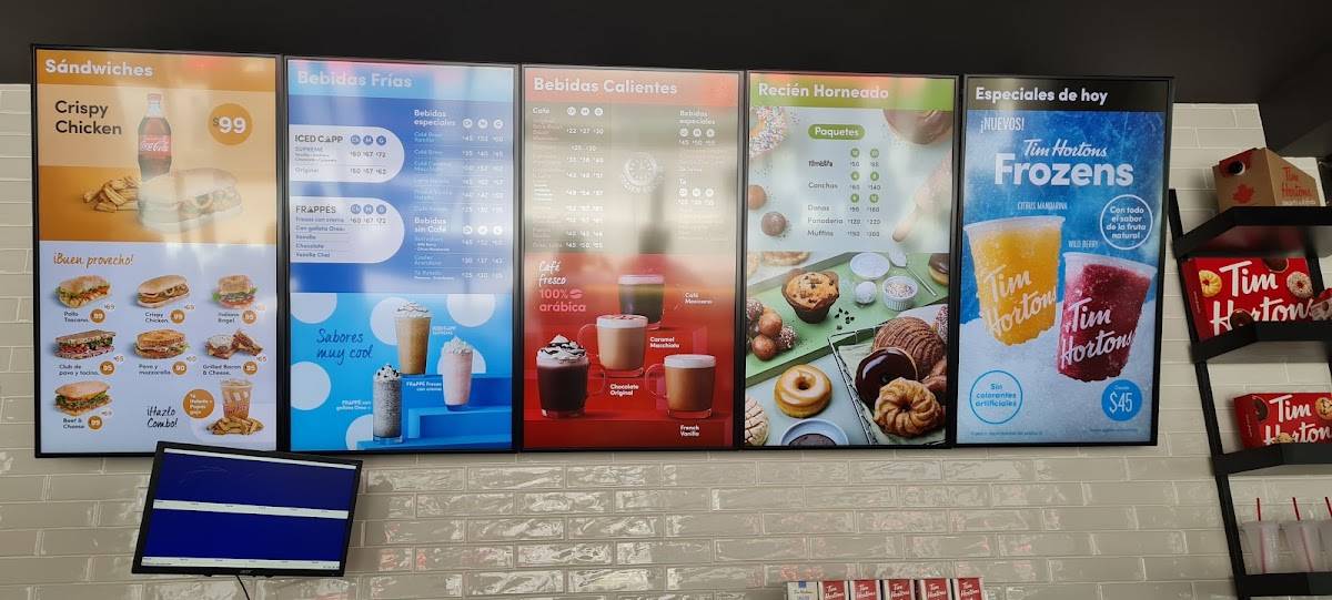 Menu at Tim Hortons cafe, Monterrey, Avenida Hidalgo Poniente 2404 1 y ...