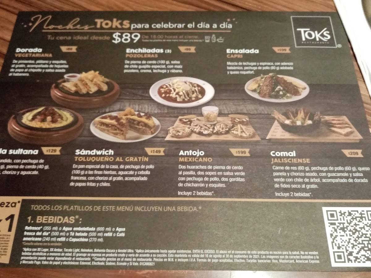 Carta del restaurante Toks Pilares, Ciudad del México, C. J. Enrique ...