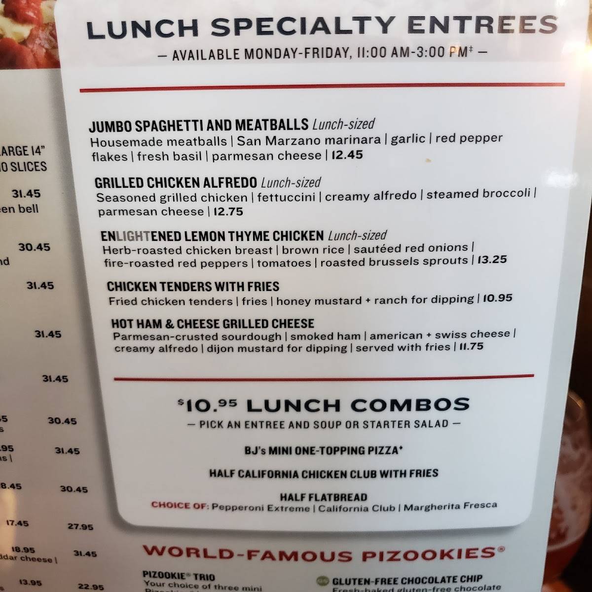 Menu at BJ's Restaurant & Brewhouse, Toms River